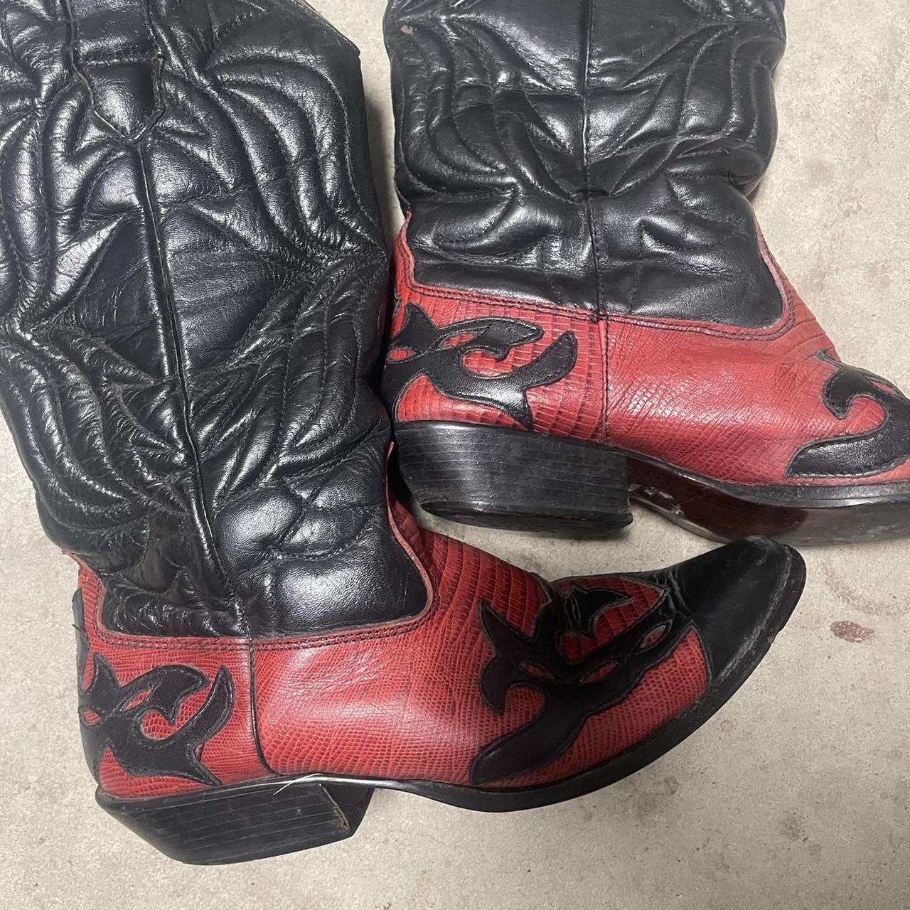 Sundance Women's Red and Black Boots | Depop