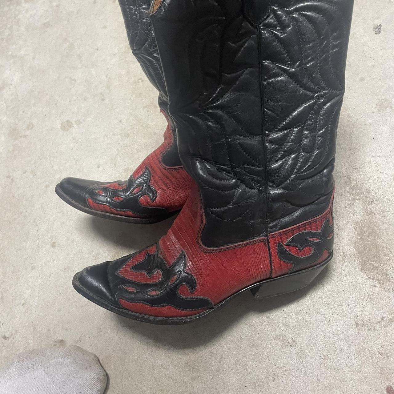 Sundance Women's Red and Black Boots | Depop