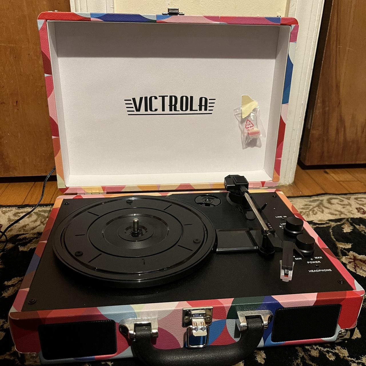 multicolored victrola record player - Depop