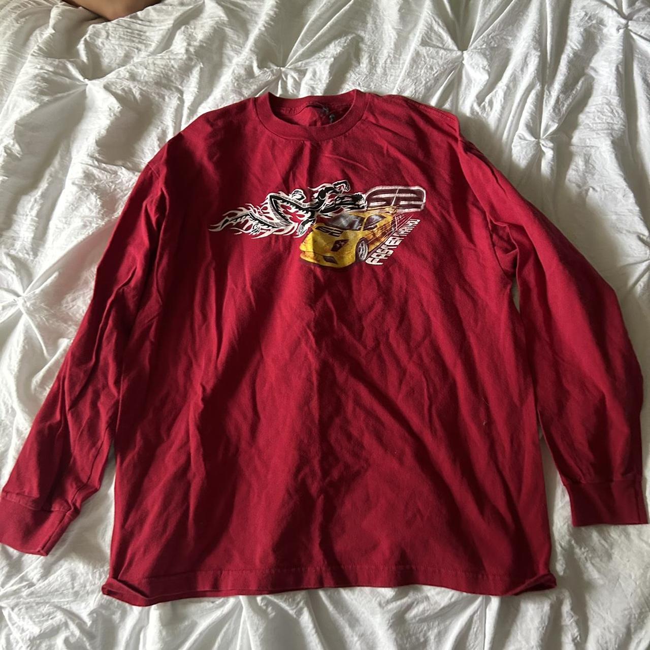 Red baggy race car long sleeve Size xl - Depop