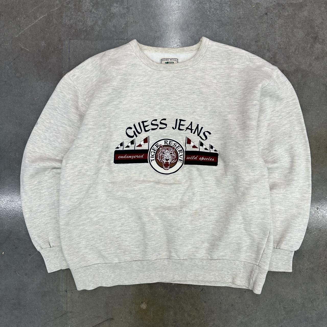 Vintage Guess Jeans Tiger Rescue Sweatshirt... - Depop