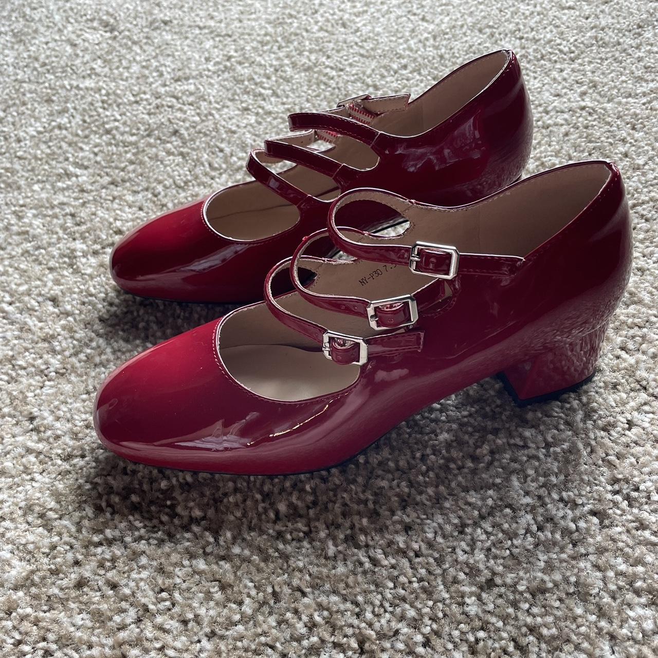 Red Mary Jane’s The prettiest red Mary Jane’s with... - Depop