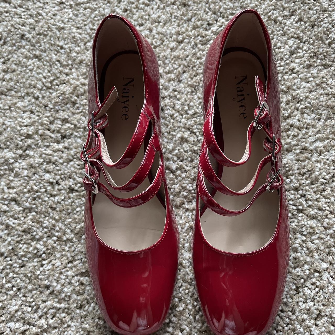 Red Mary Jane’s The prettiest red Mary Jane’s with... - Depop