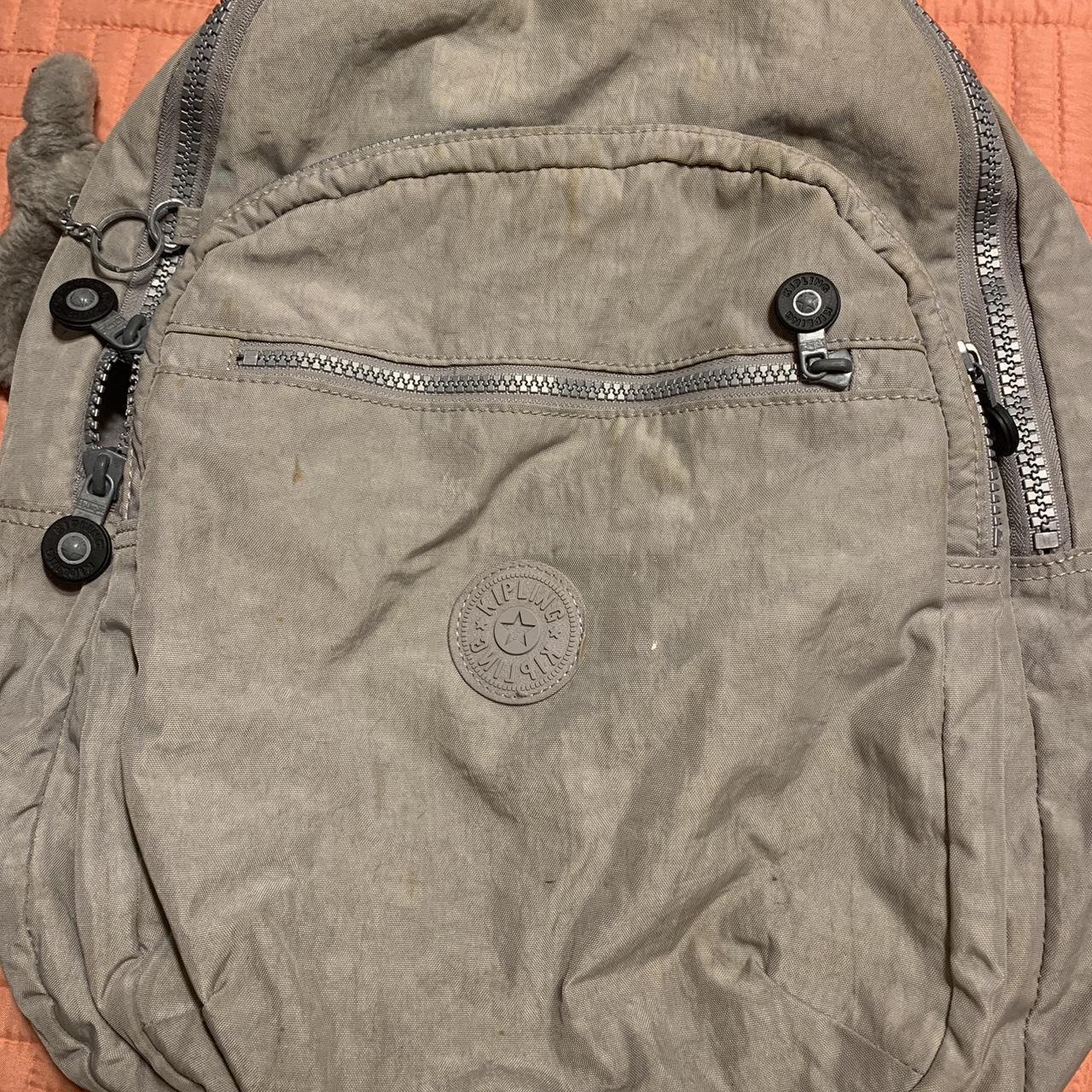 Grey Kipling backpack 3 pockets Laptop sleeve Some... - Depop
