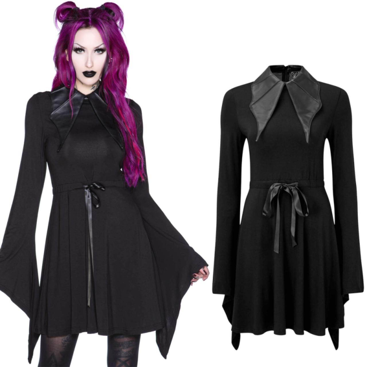 Killstar - bat collar dress The bat collar is a faux... - Depop
