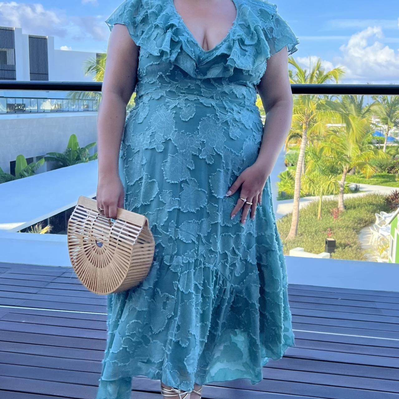 🦋🔹Asos ruffle spring dress 🩵🐬 - perfect wedding... - Depop