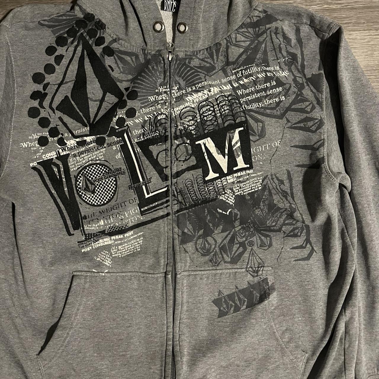 grunge y2k volcom jacket crazy details and... - Depop