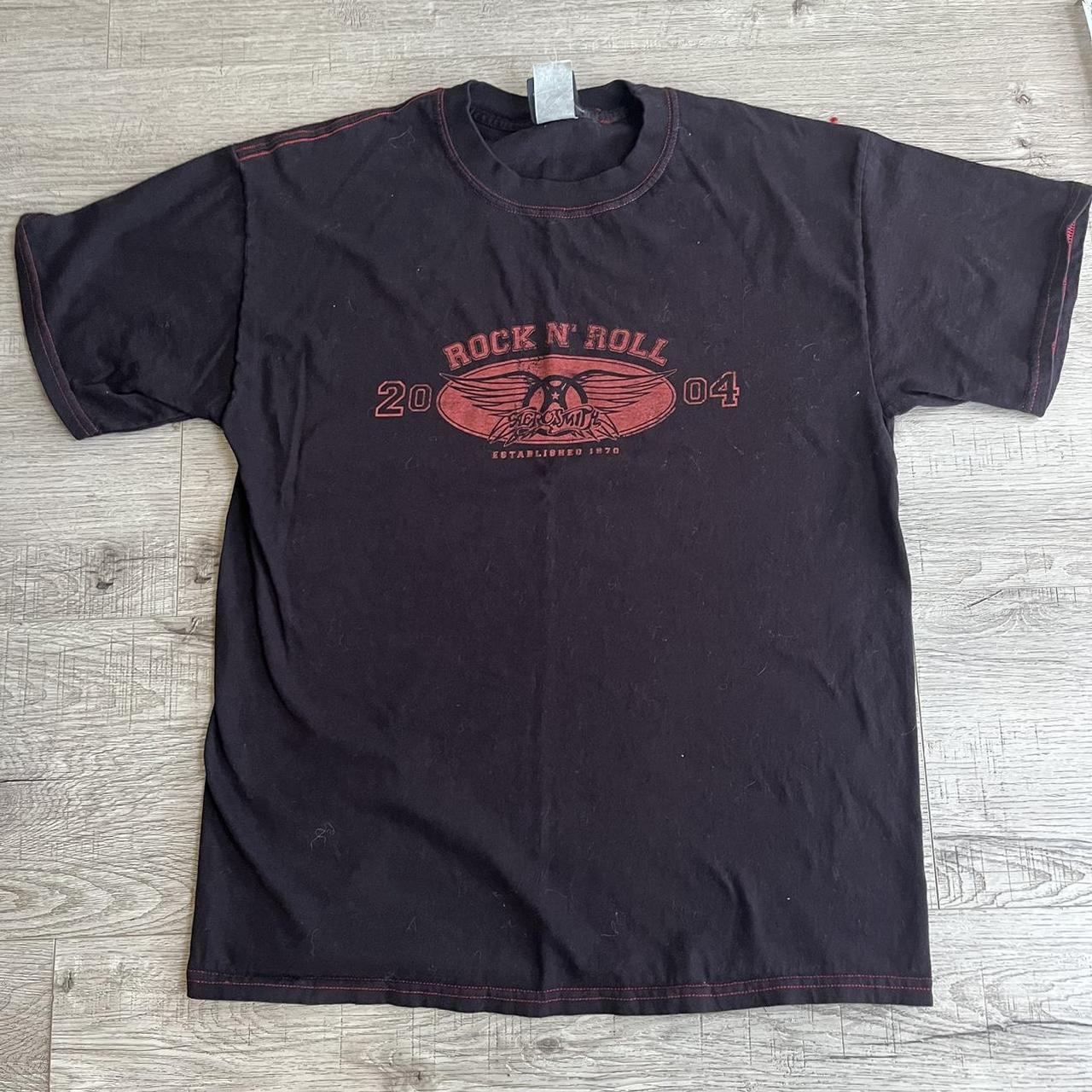 vintage y2k rare y2k giant tag aerosmith rock n roll... - Depop