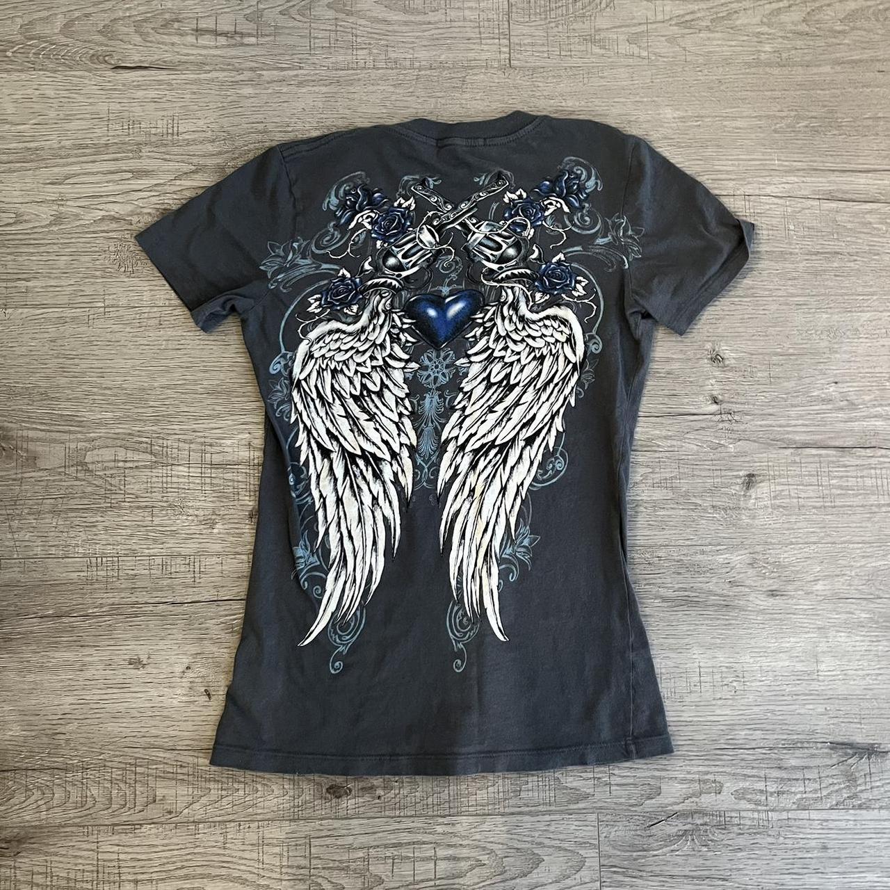 emo grunge y2k brad butter affliction style with... - Depop