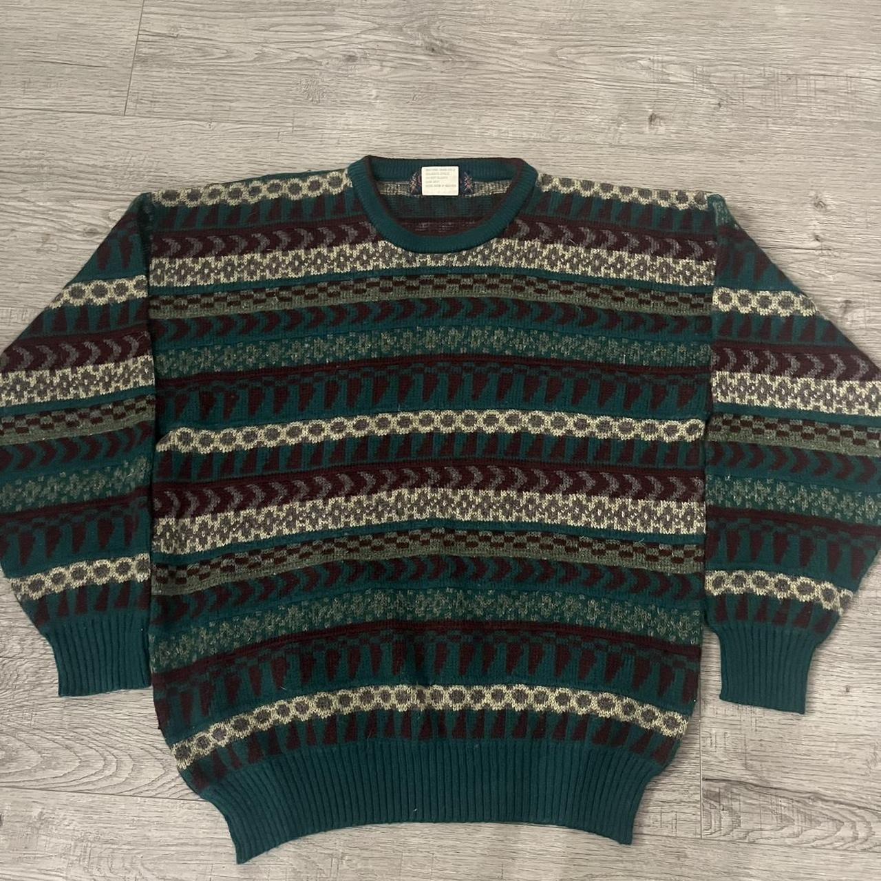 vintage Glenallan 90s acrylic sweater striped... | Depop