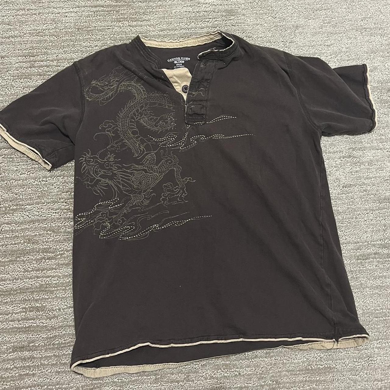 y2k dragon t shirt best fit men’s medium - Depop