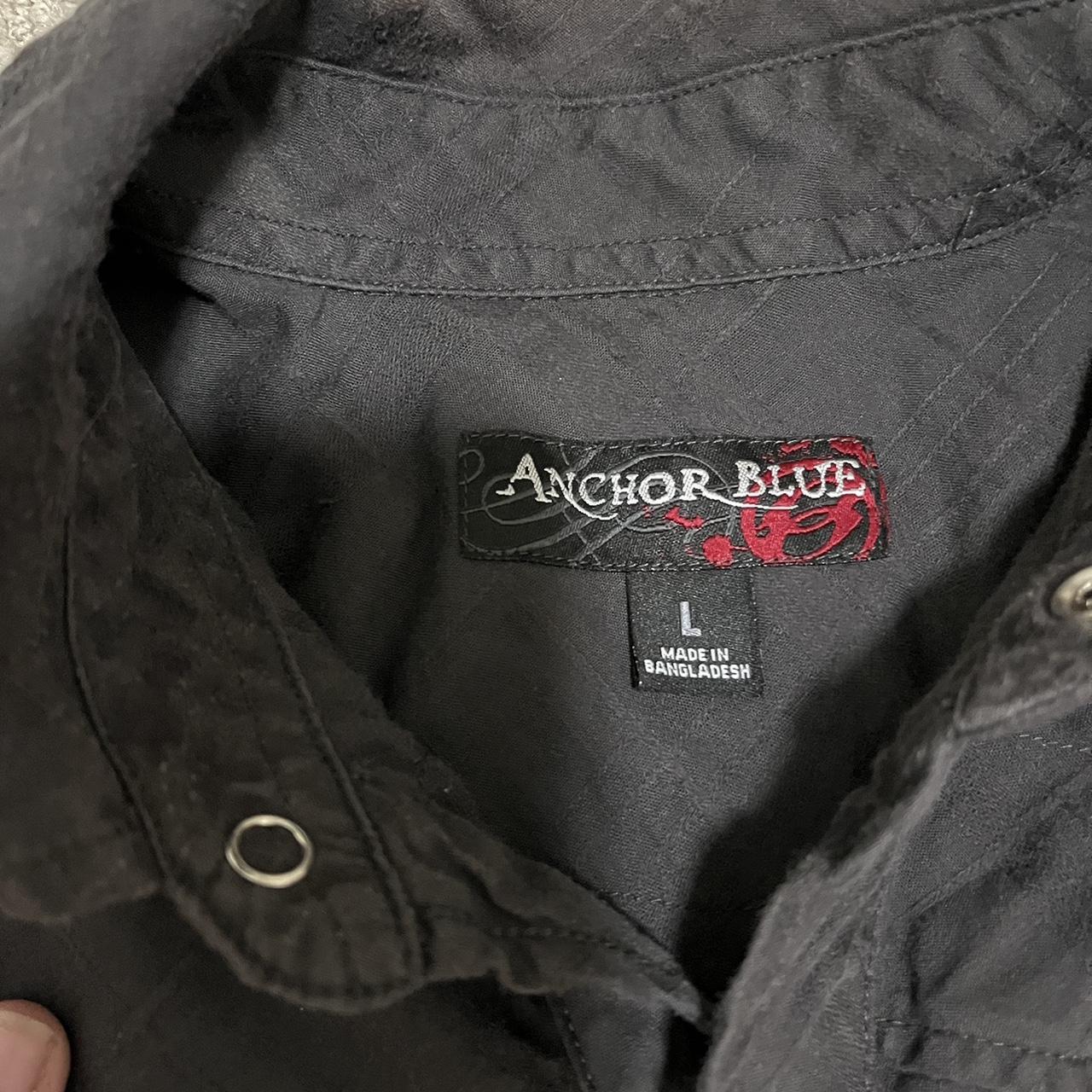 men’s vintage anchor blue button up best fit L - Depop