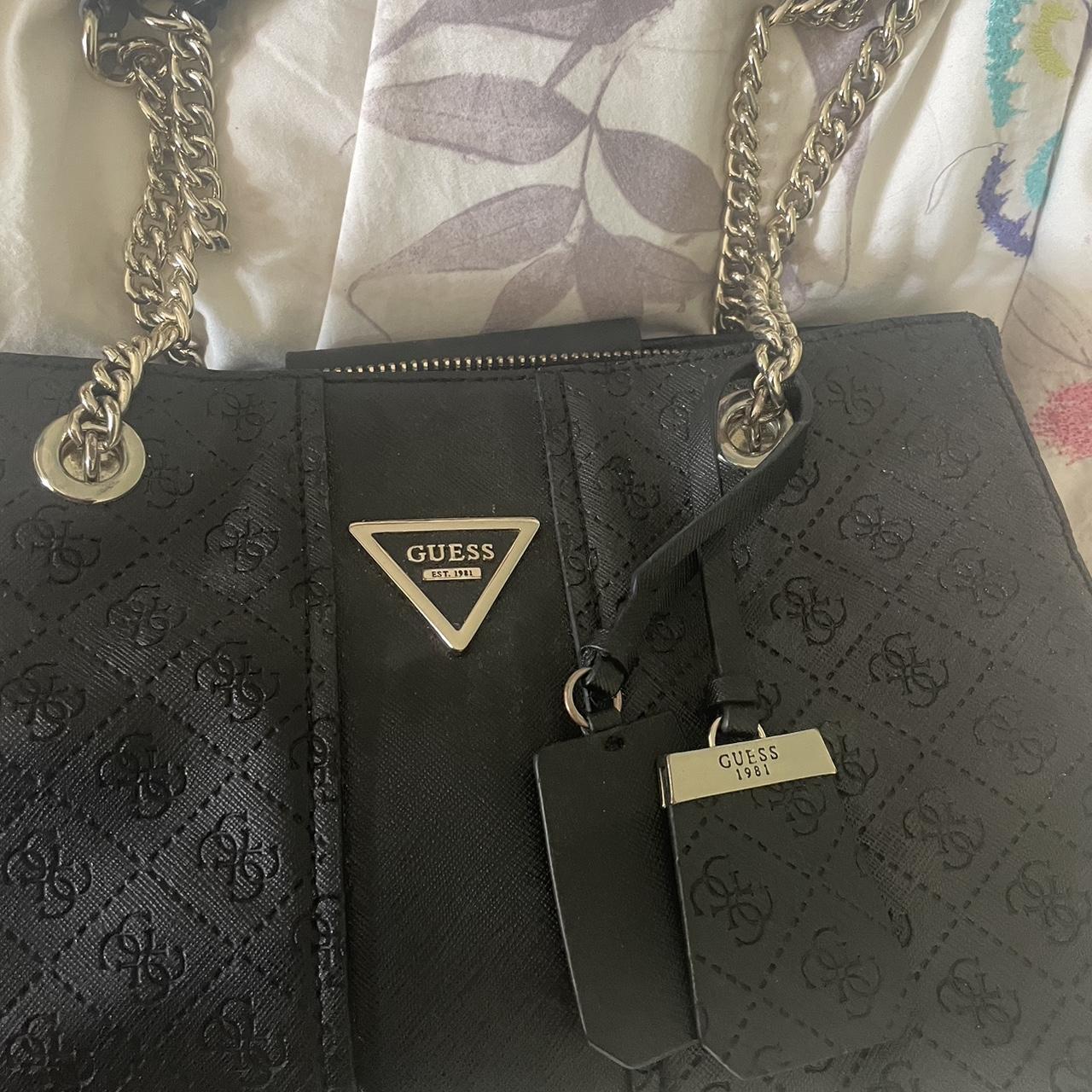 Vintage black guess handbag, comes with three... - Depop
