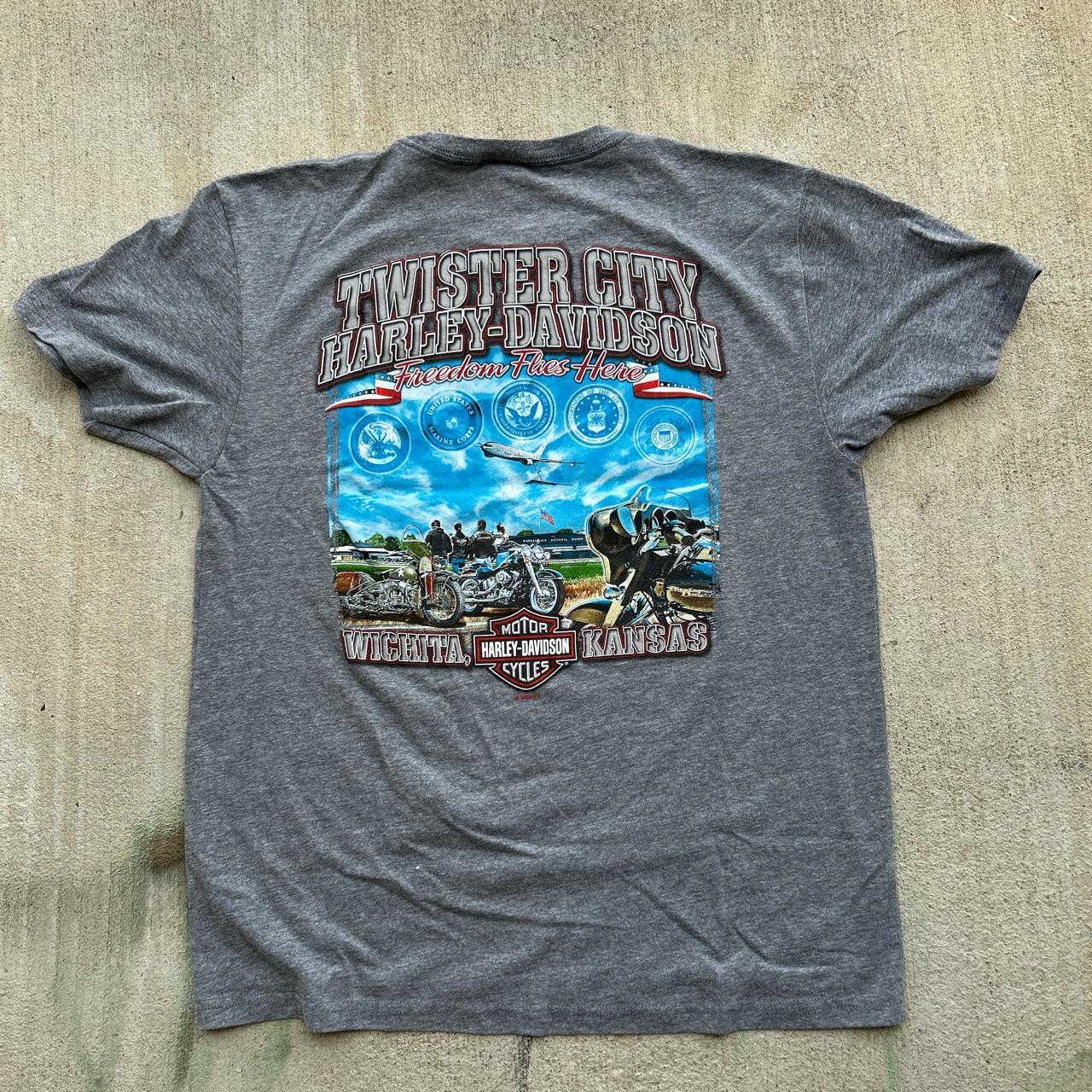 Twister City Wichita Kansas Harley Davidson Tee -... - Depop