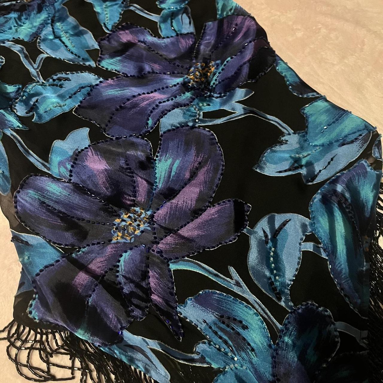 Cache Floral Beaded Halter Top -Cache -Size Small... | Depop