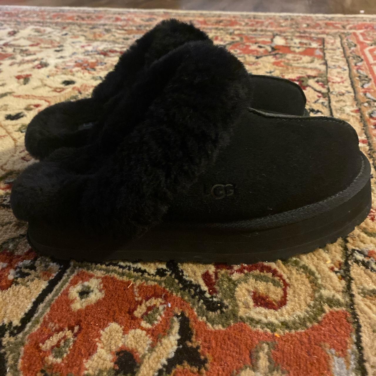 Black Ugg Platform Slippers Worn once Size... - Depop