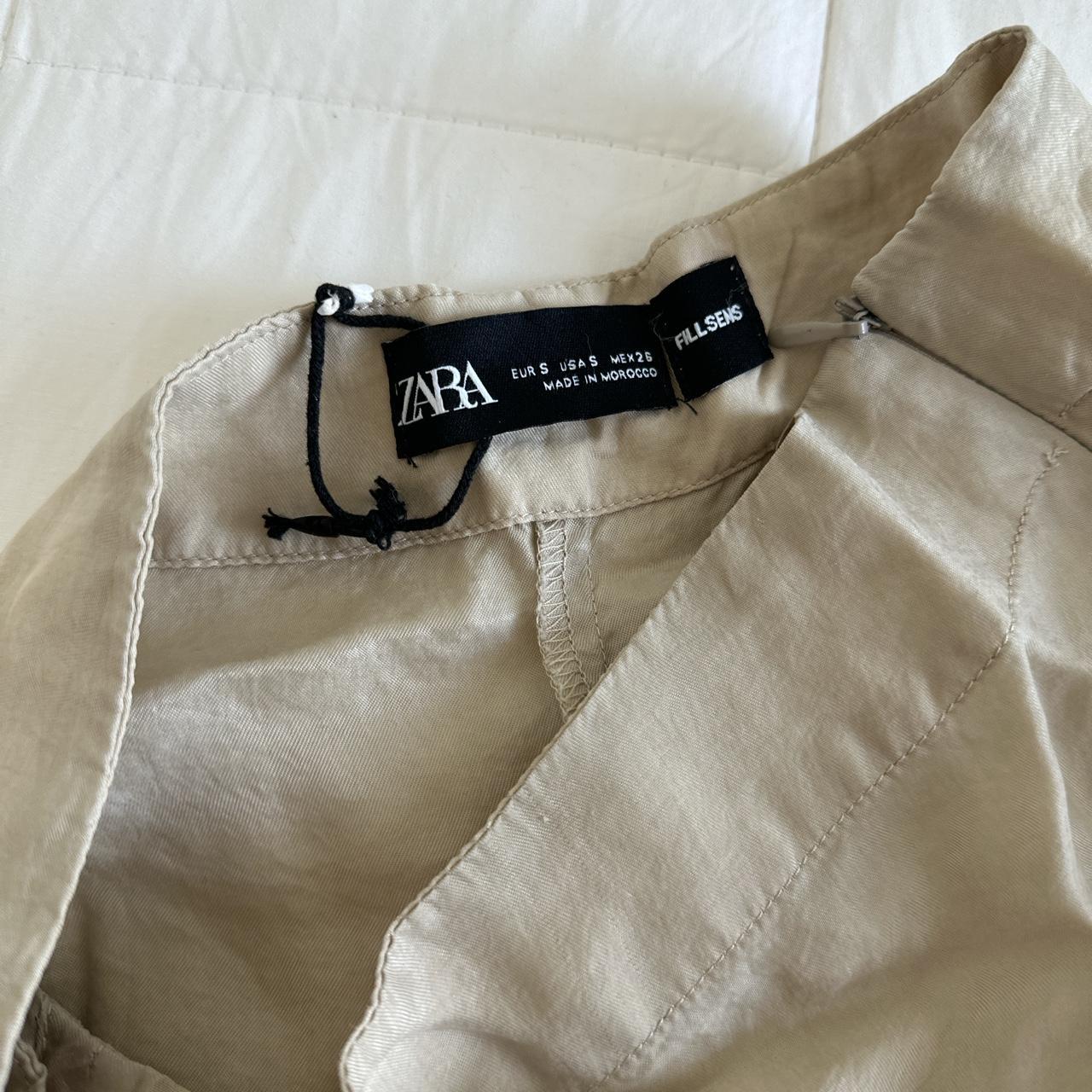 Zara beige satin skirt! Perfect for the... - Depop