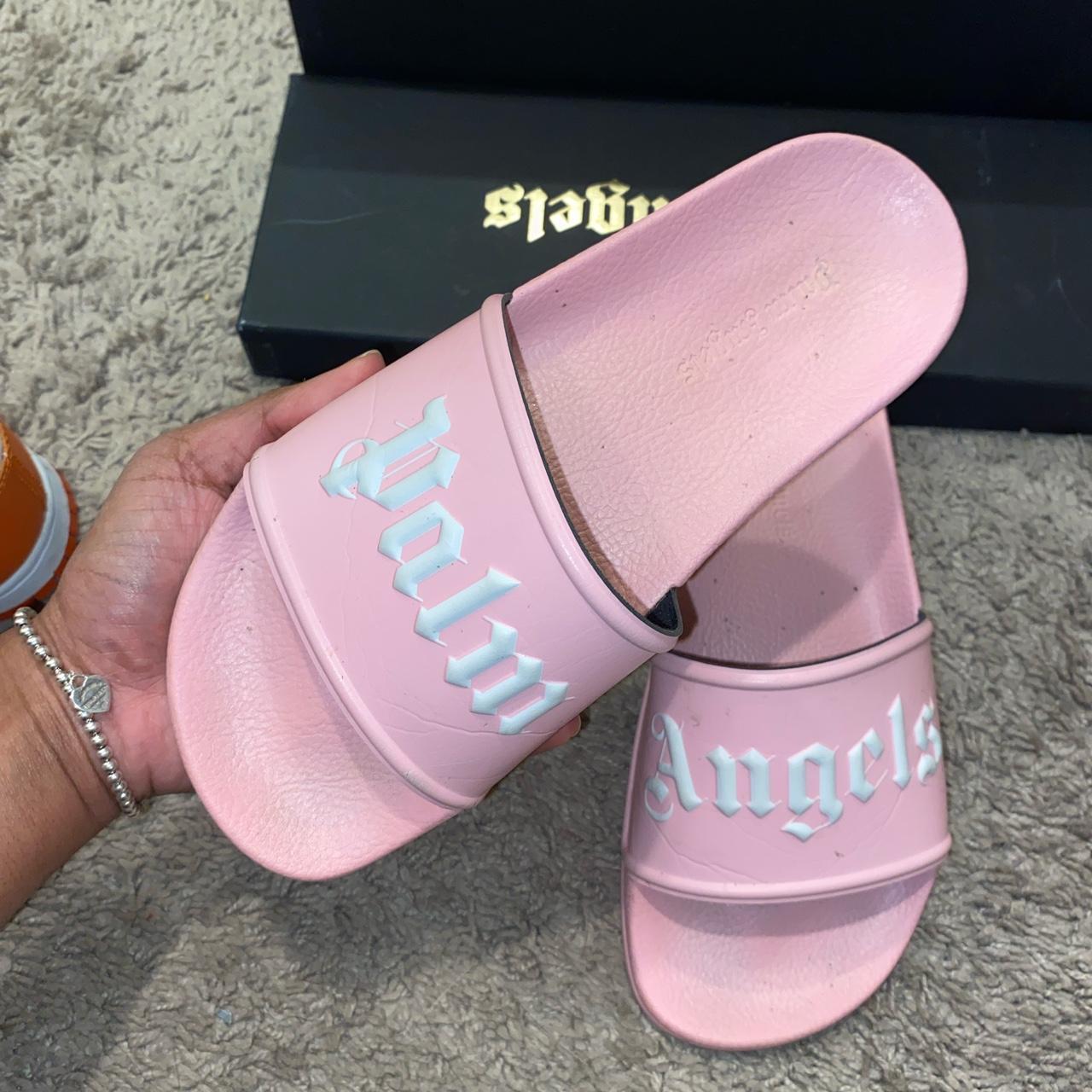 Pink palm angels slides worn a few times in great... - Depop
