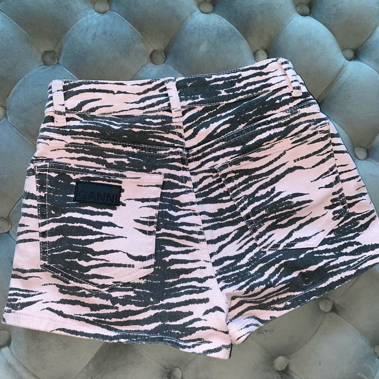 Ganni pink and black zebra print shorts Only worn once - Depop