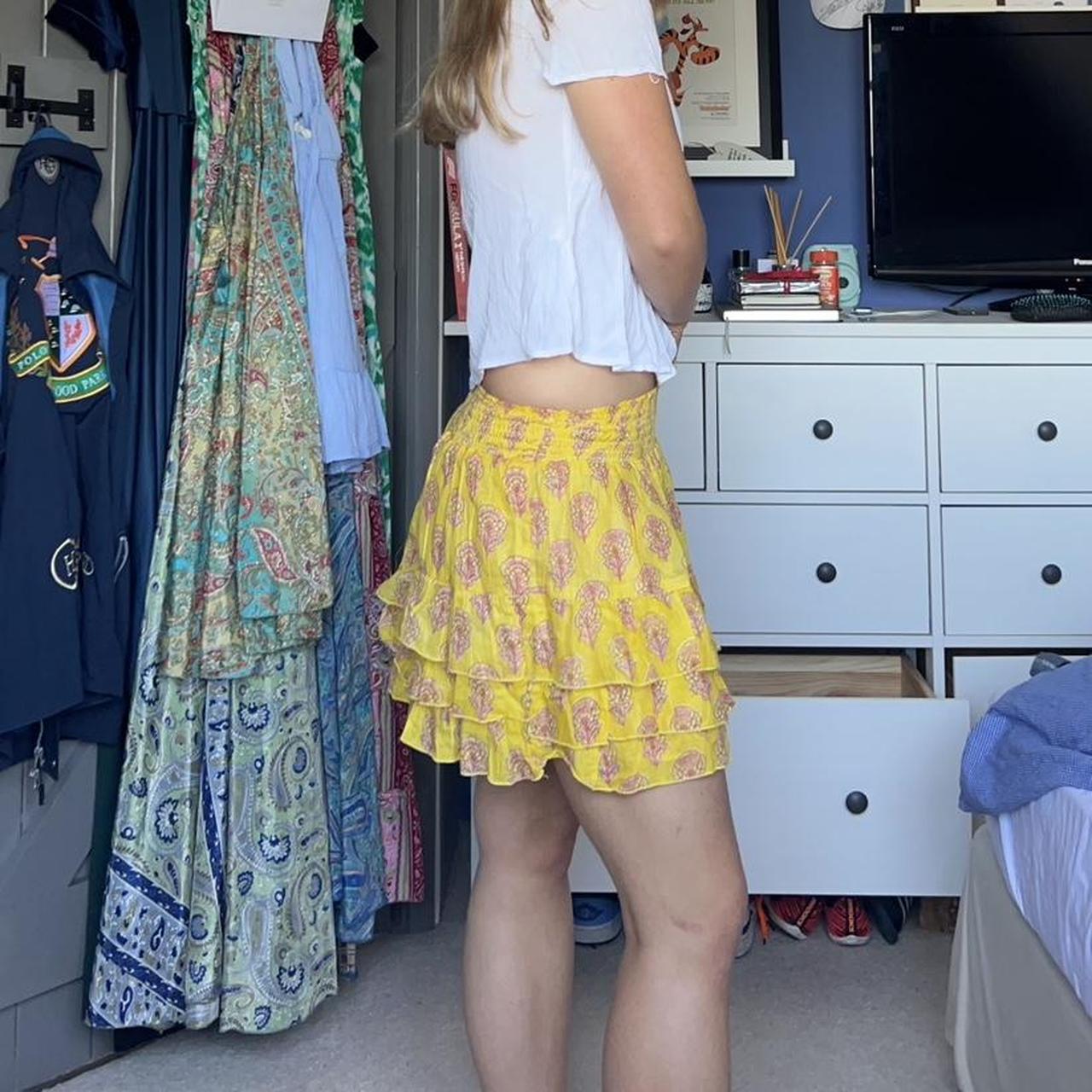 BRAND NEW WITHOUT TAGS Hoboko yellow mini skirt... - Depop
