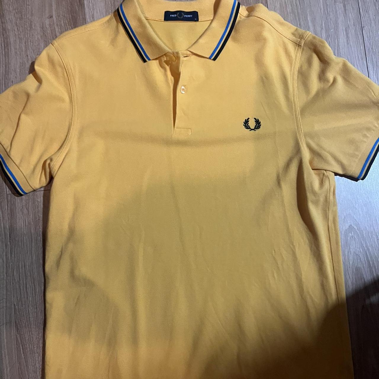 Medium yellow Fred Perry polo shirt Great condition... - Depop