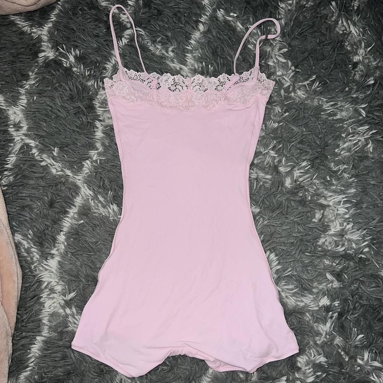 skims fits everybody lace onesie in color cherry... - Depop