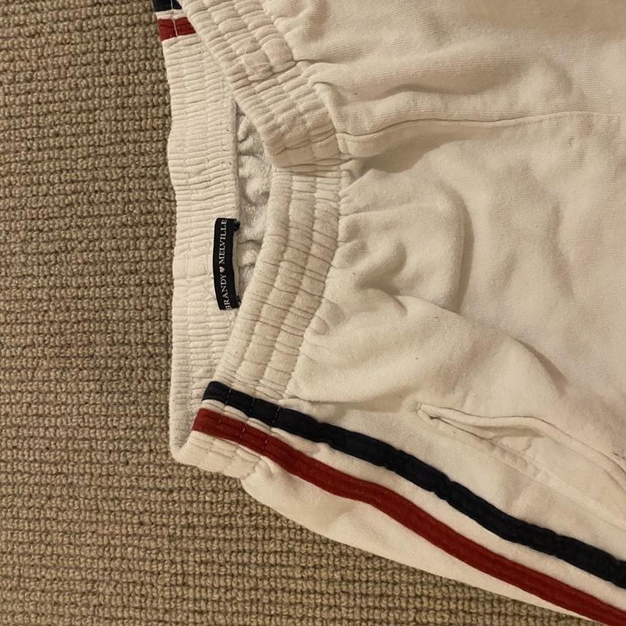 Blue and red striped brandy Melville trackies White... - Depop