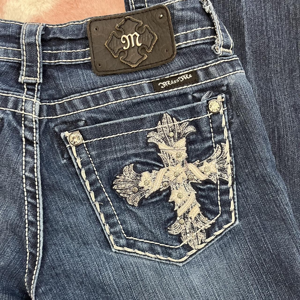 Miss Me Denim Jeans low waisted/ w/26 JP5445B3... - Depop