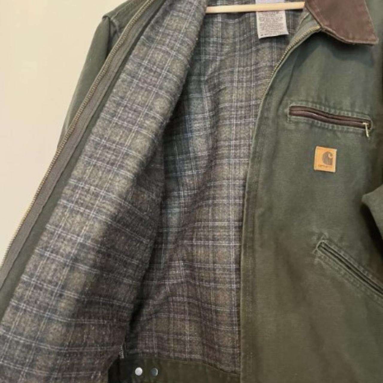 VG Carhartt Detroit Jacket J97 MOS Moss Green... - Depop