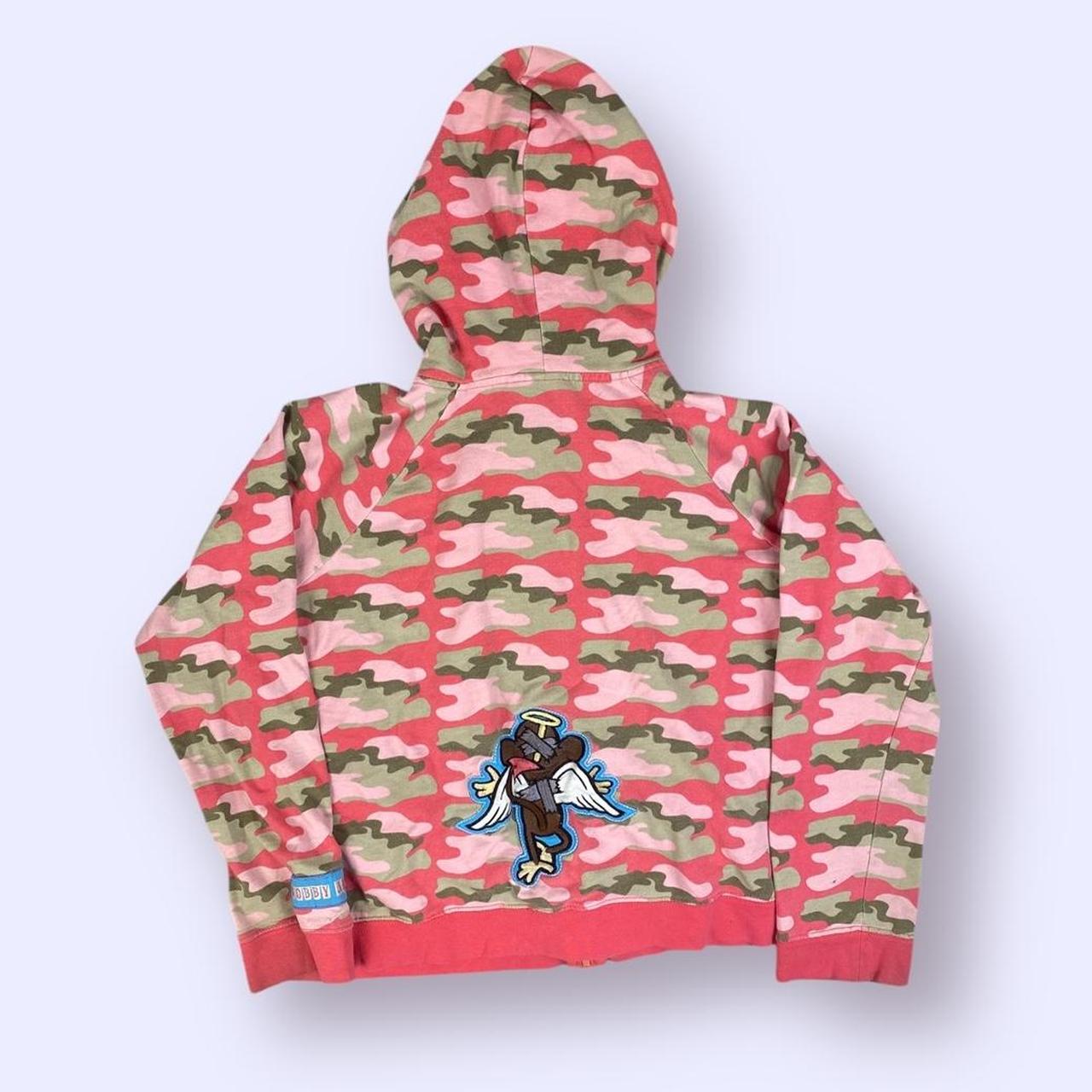 Bobby Jack pink camo zip up hoodie y2k kidcore •... | Depop
