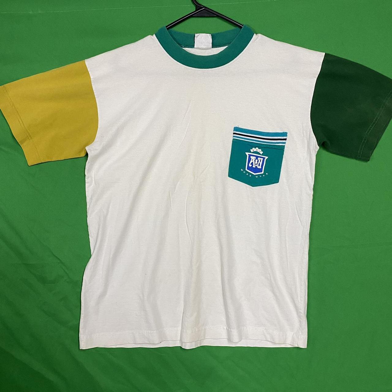 Vintage AiU work wear pocket shirt, no size on tag,... - Depop