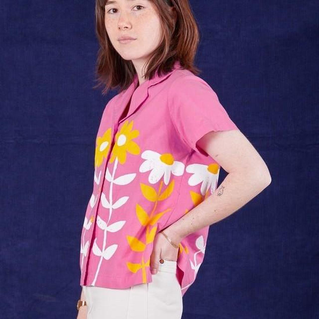 Big Bud Press Pantry BIG DAISY PAINTSTAMP BUTTON UP... | Depop