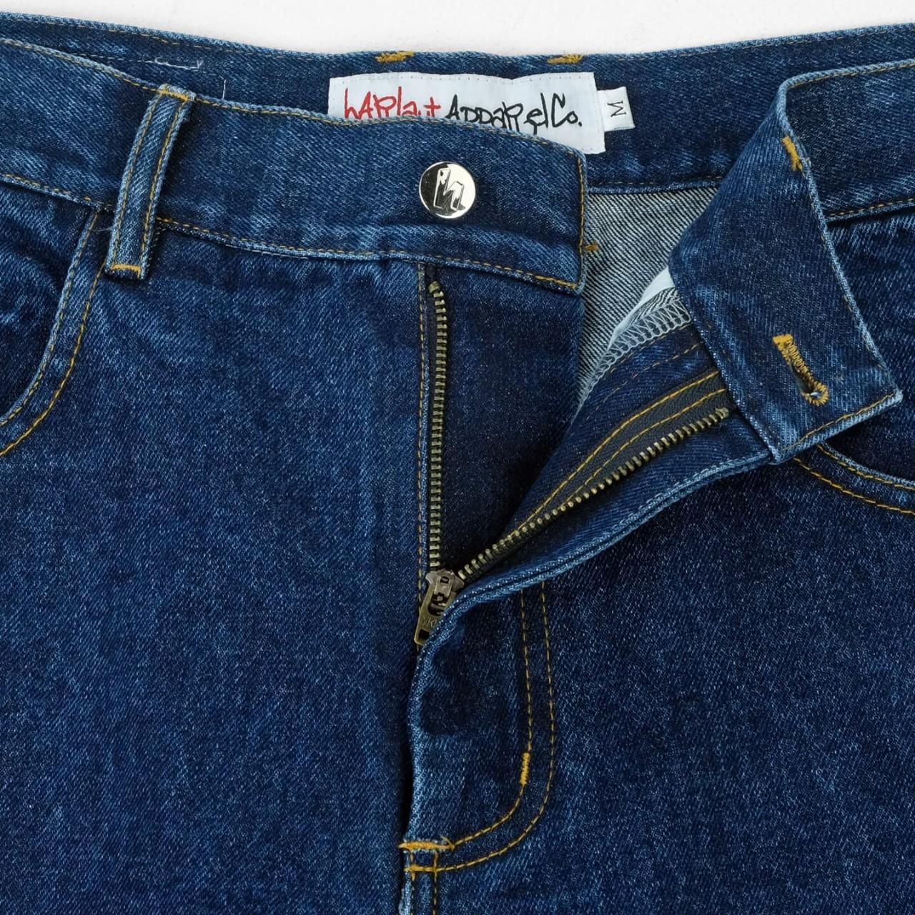 Harlaut Apparel Co. BAGGIE JEANS $90 USD DARK BLUE... - Depop