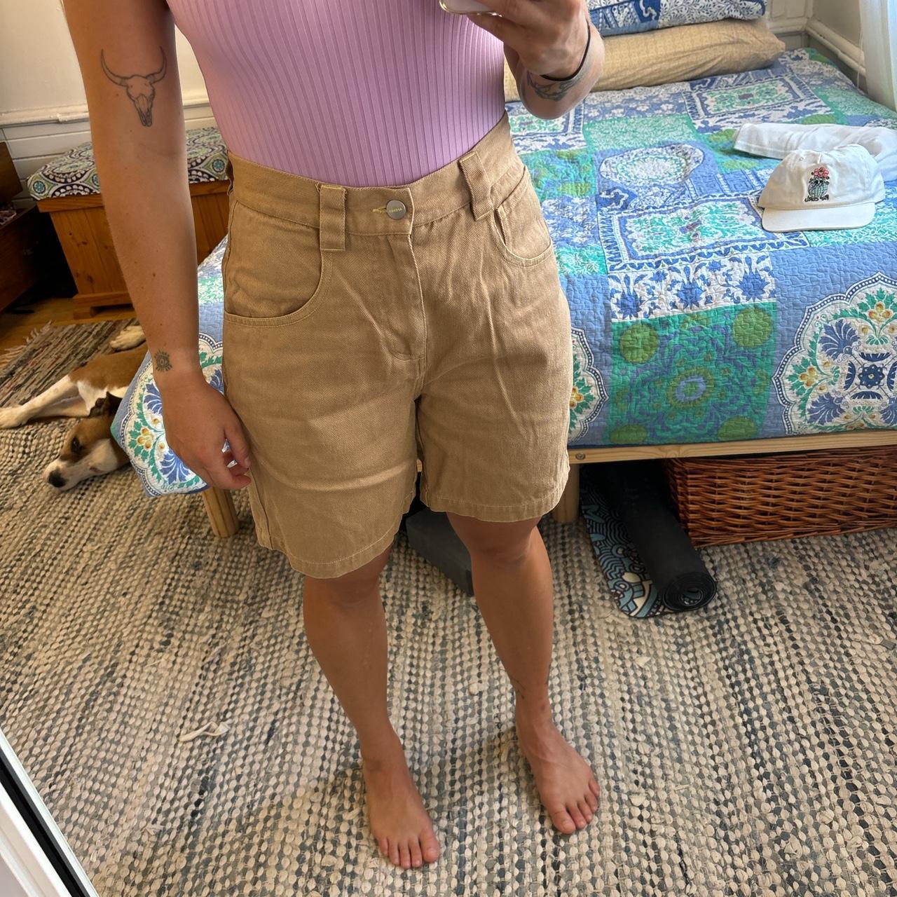 Afends brown cargo shorts, size 26, worn once - Depop