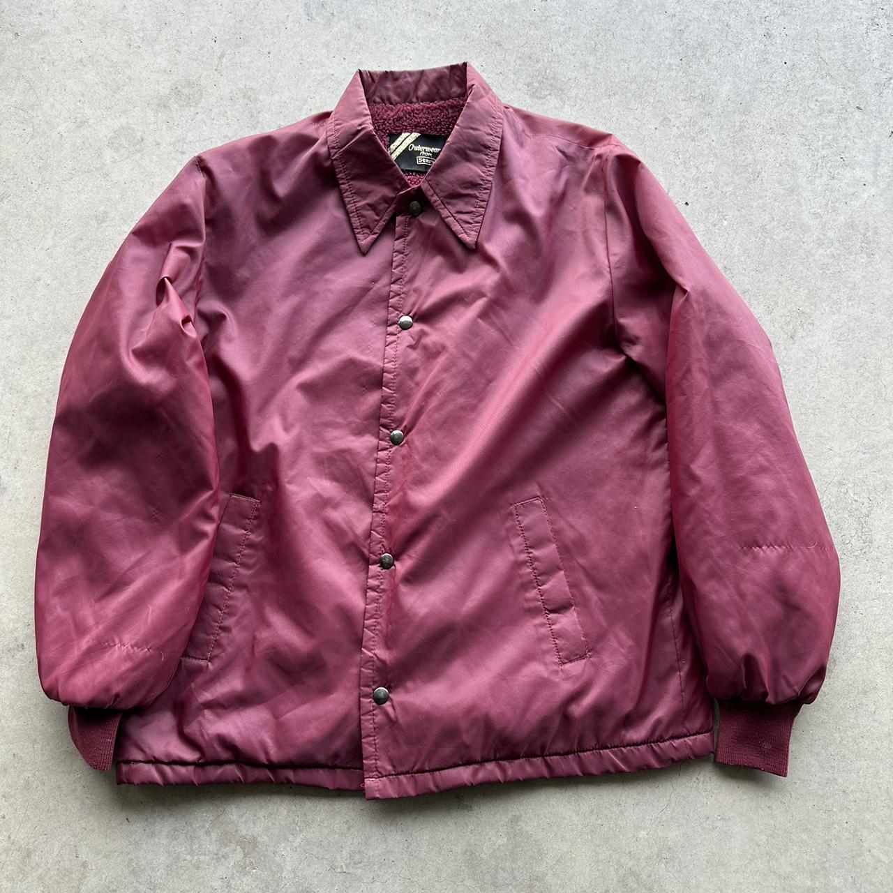 Vintage maroon coach jacket Size... - Depop