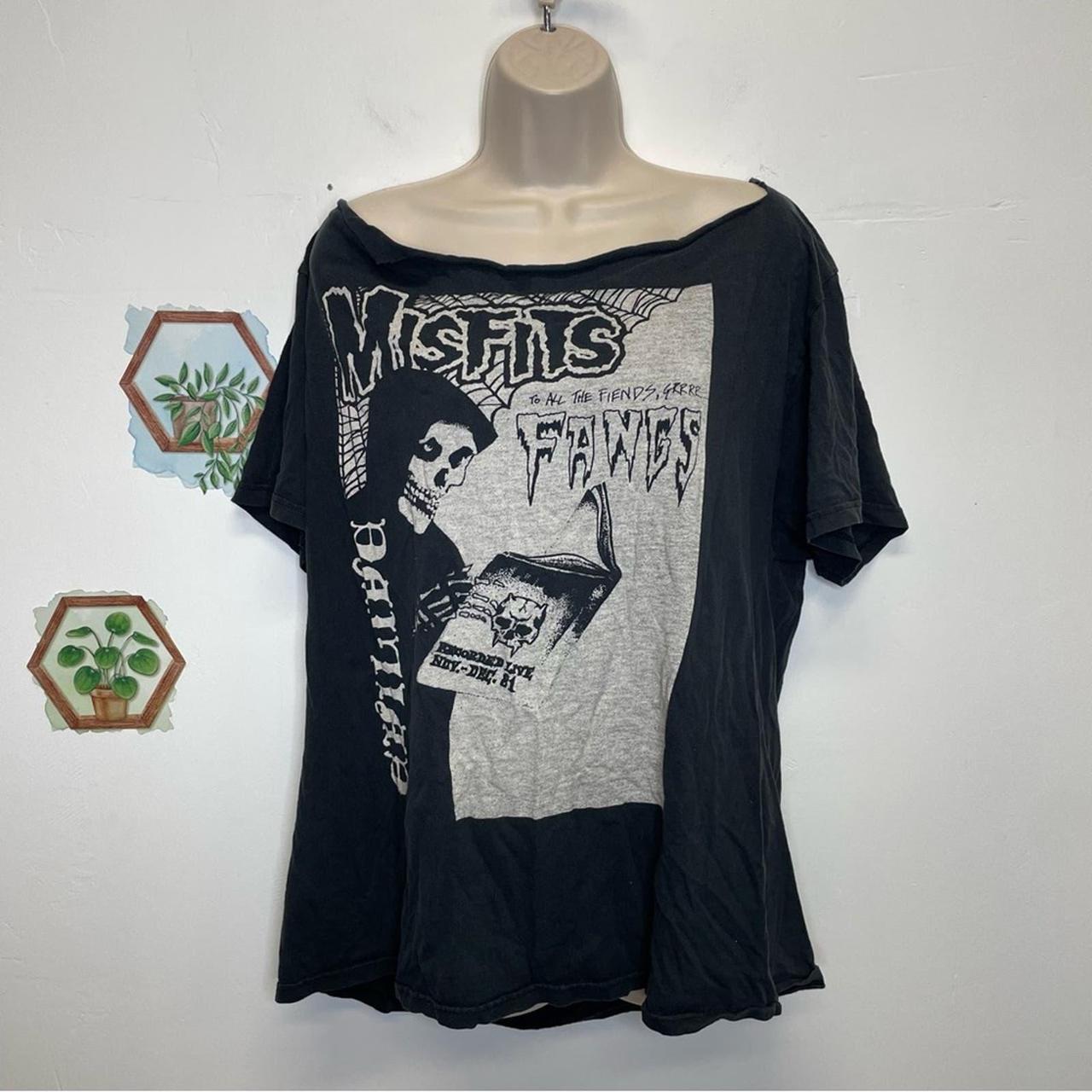 Misfits diy punk rock cut up band tshirt off... - Depop