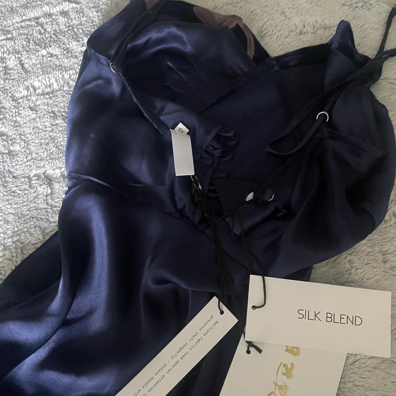 *Rare* Rat & Boa silk blend navy dress Worn once for... - Depop