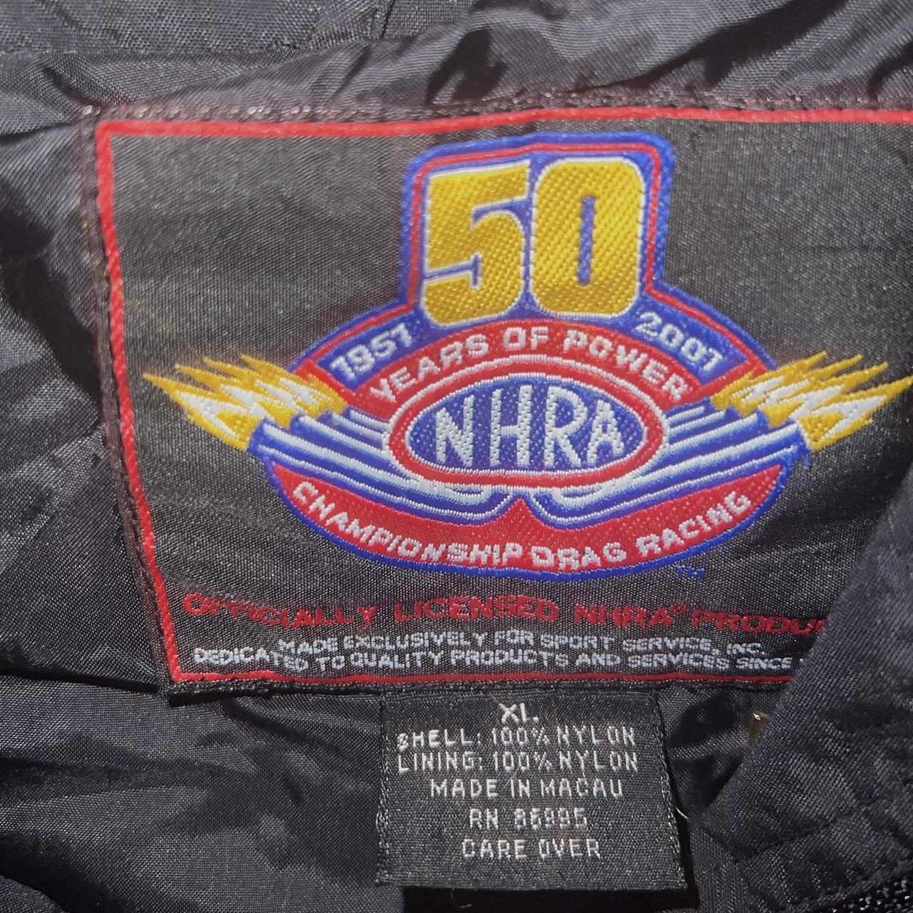 2001 NHRA 50 Years Full Zip Double Sided Jacket Size... - Depop