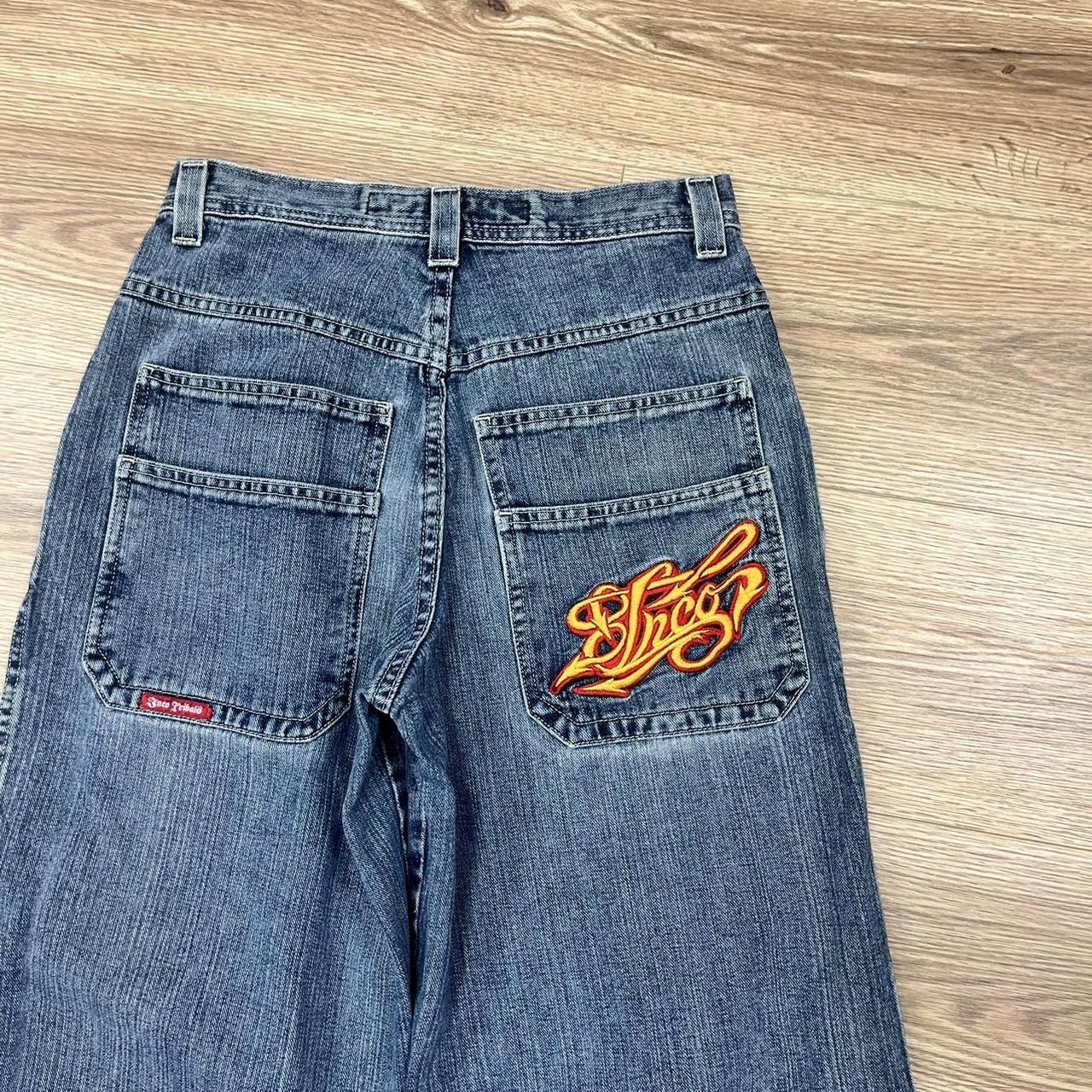 Vintage 90s JNCO jeans Tribal Ink wideleg baggy fit... - Depop