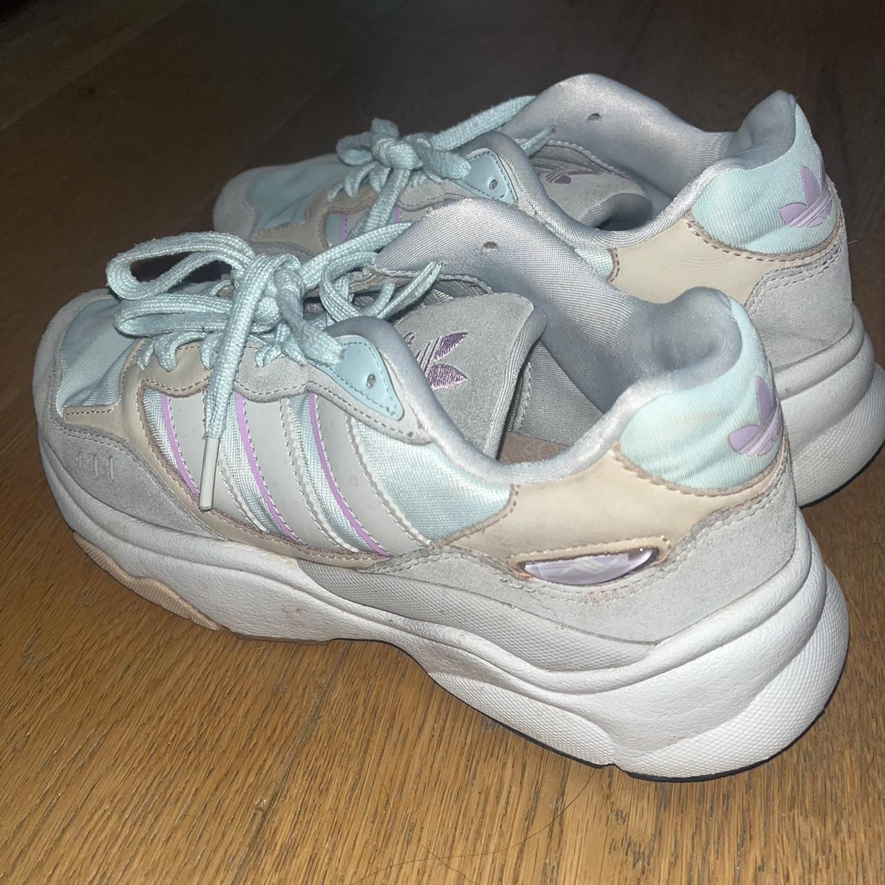 Adidas pastel shoes Stain on top of left shoe as shown - Depop