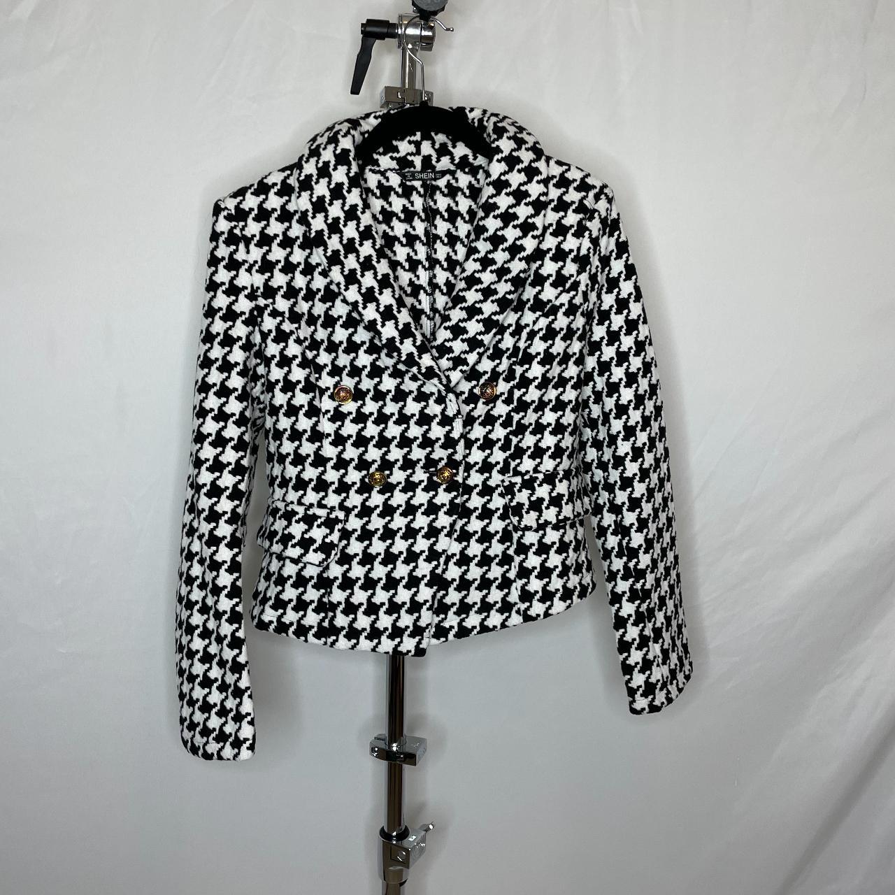 SHEIN Women's White and Black Jacket | Depop