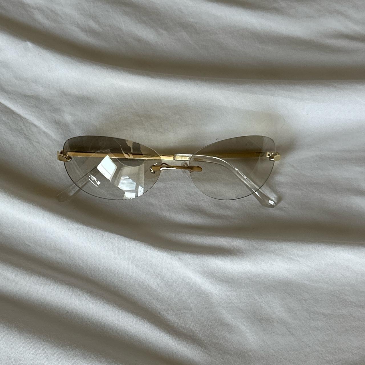 Tinted white gold sun glasses. So cute for everyday... - Depop