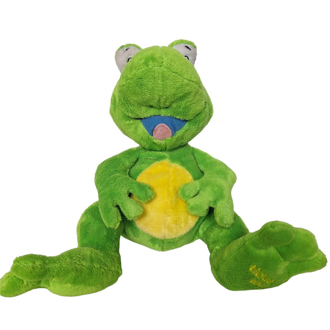 Nuby Tickle Toes Giggling Green Frog Stuffed Plush... | Depop
