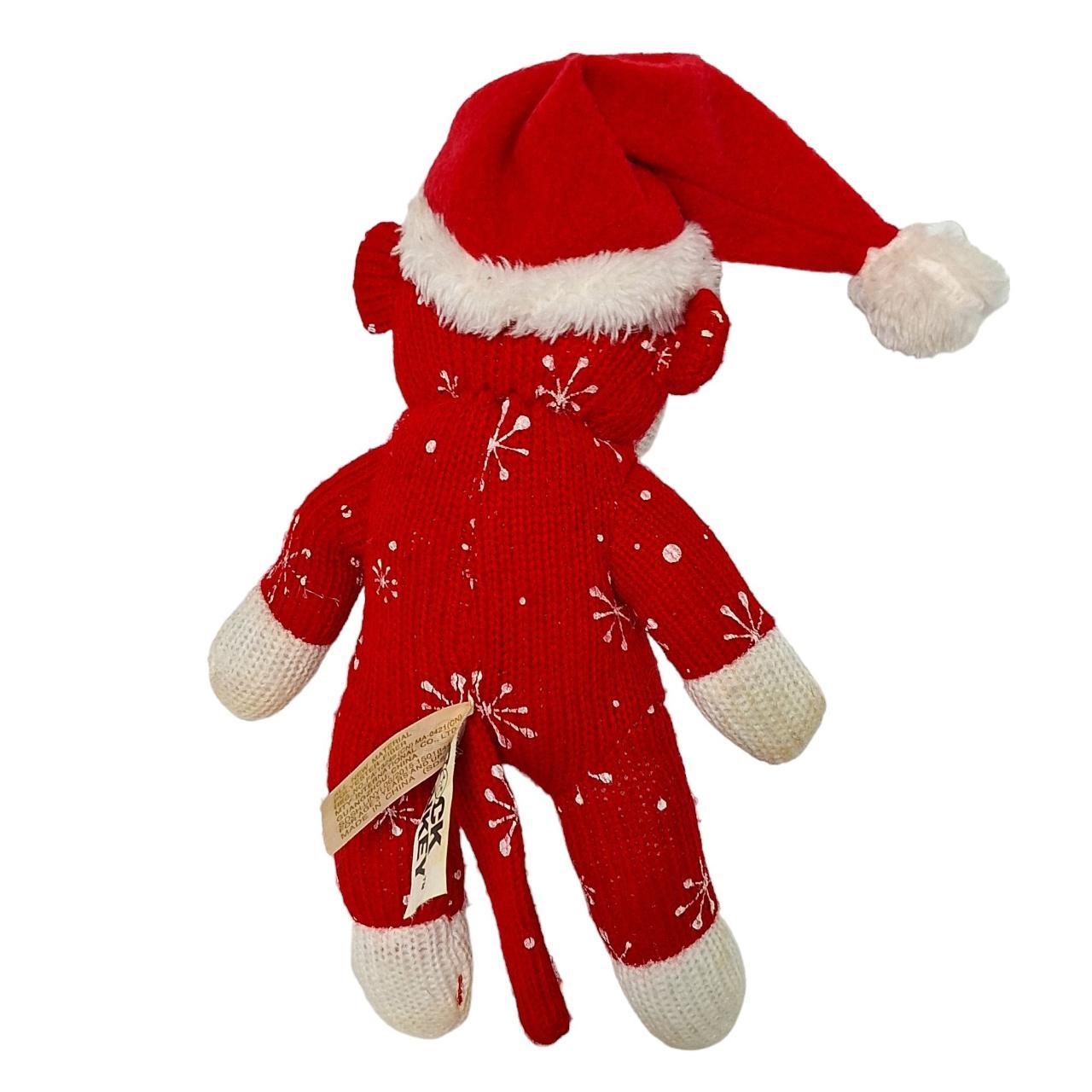 Dan Dee Sock Monkey Red Christmas Snowflake Print... - Depop