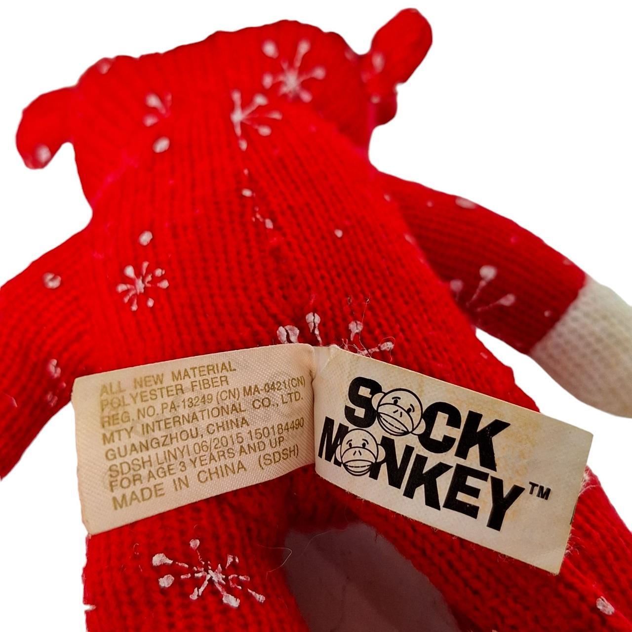 Dan Dee Sock Monkey Red Christmas Snowflake Print... - Depop