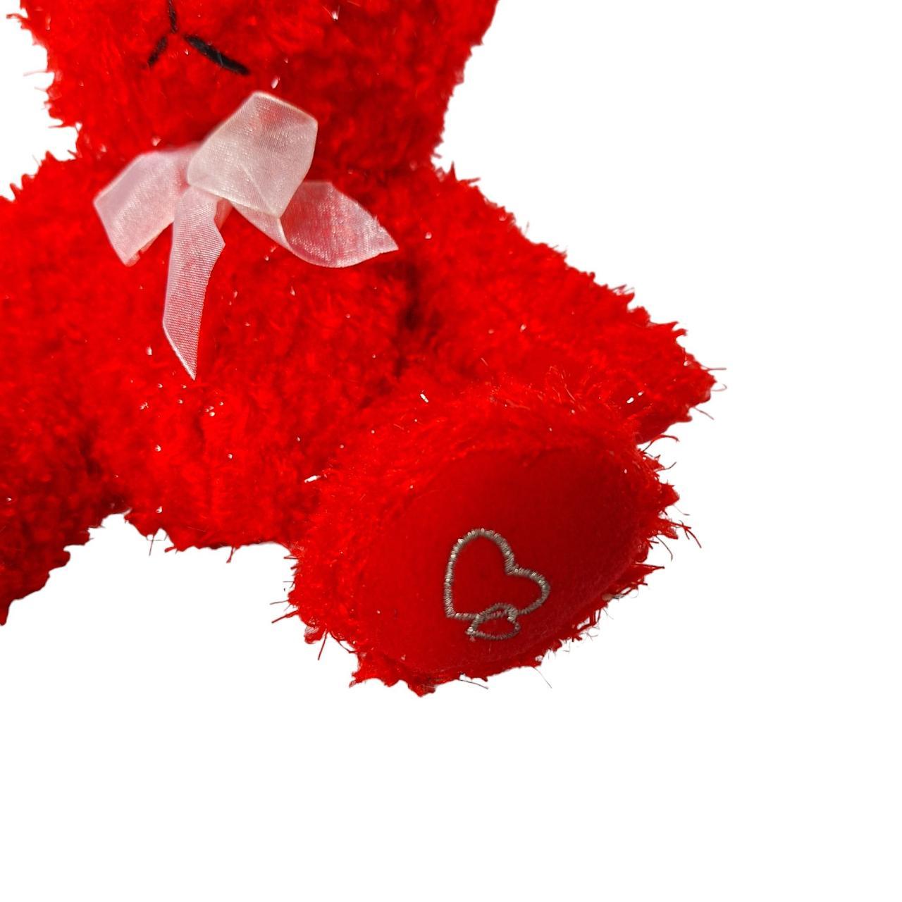 Red Valentines Day Bear Plush Sparkly Bow Heart... - Depop