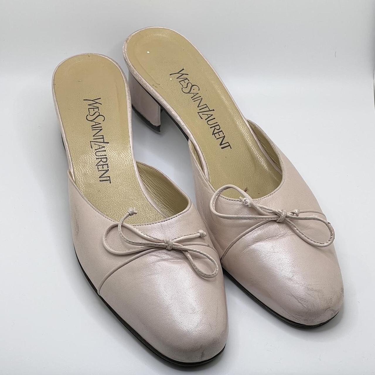 Vintage Yves Saint Laurent Pink Ballerina Mules... - Depop