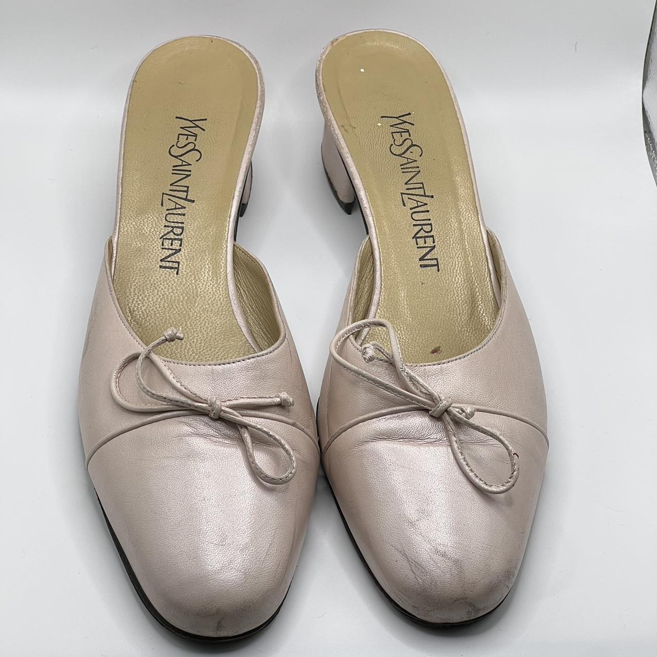 Vintage Yves Saint Laurent Pink Ballerina Mules... - Depop