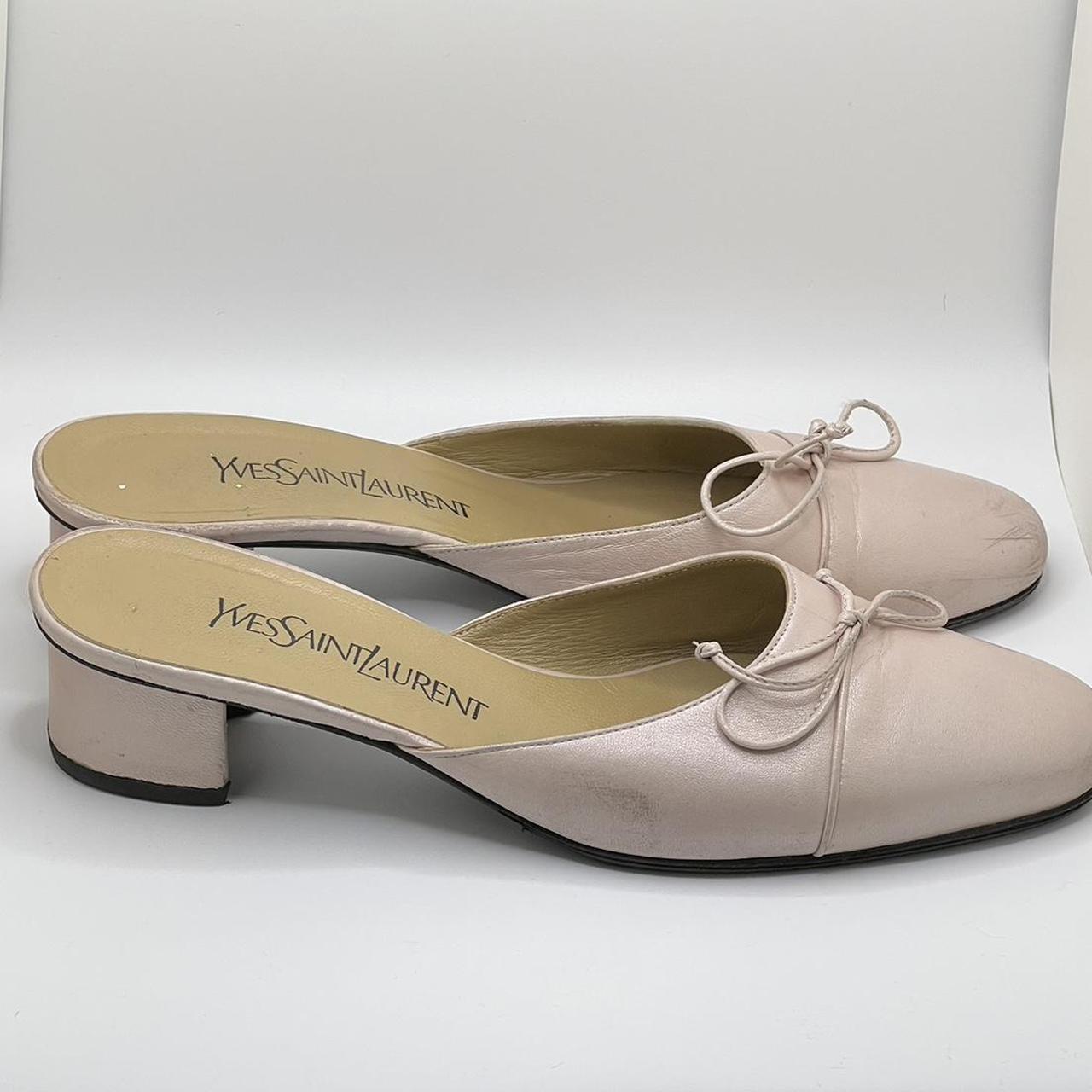 Vintage Yves Saint Laurent Pink Ballerina Mules... - Depop