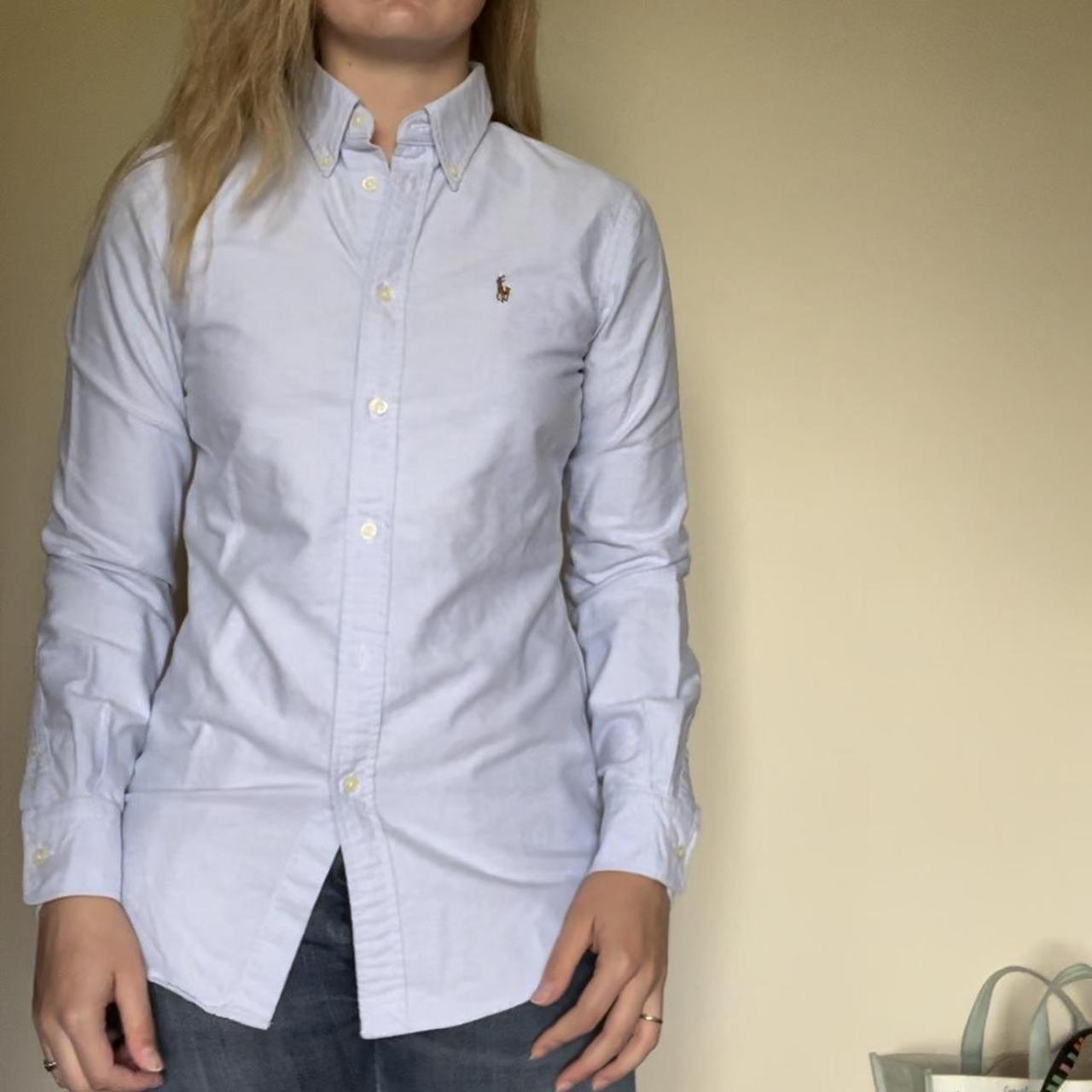 Ralph Lauren powder blue custom fit shirt in... | Depop